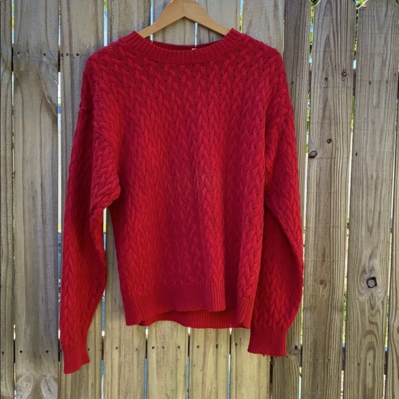 Talbots | Sweaters | Euc Talbots Red Chord Detail Sweater | Poshmark